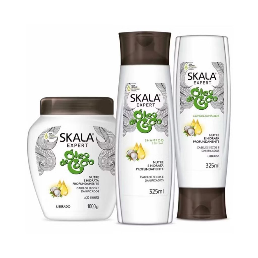 Kit Completo Skala Óleo de Coco Shampoo e Cond 325ml + Creme de ...