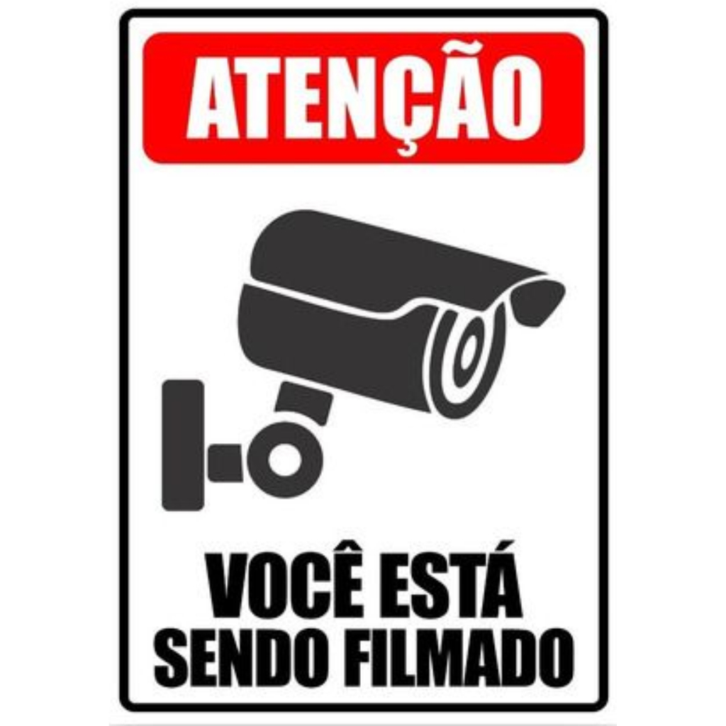 Adesivo Placa Aviso Atenção Sinalização Área Monitorada Você Esta Sendo ...