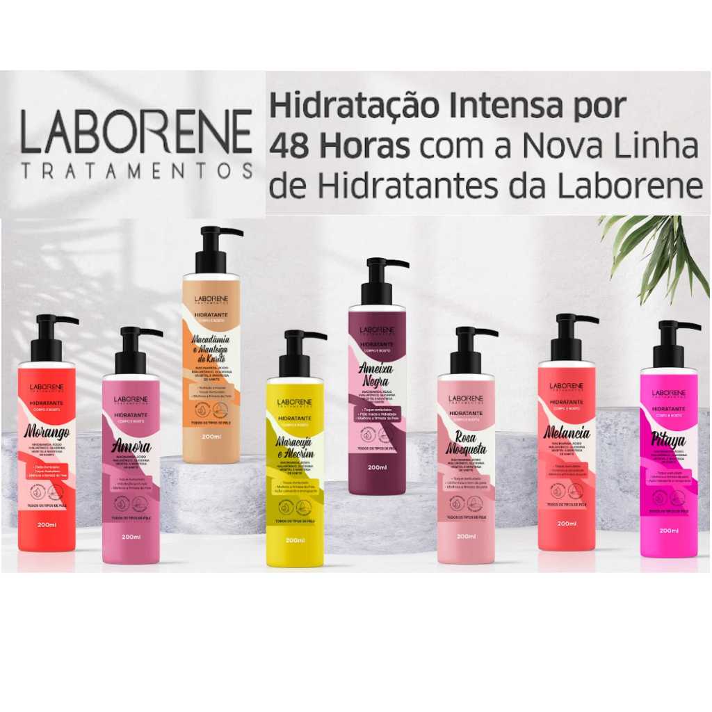 Hidratante para Corpo e Rosto 200ml - Laborene (48h de Hidratação e ...