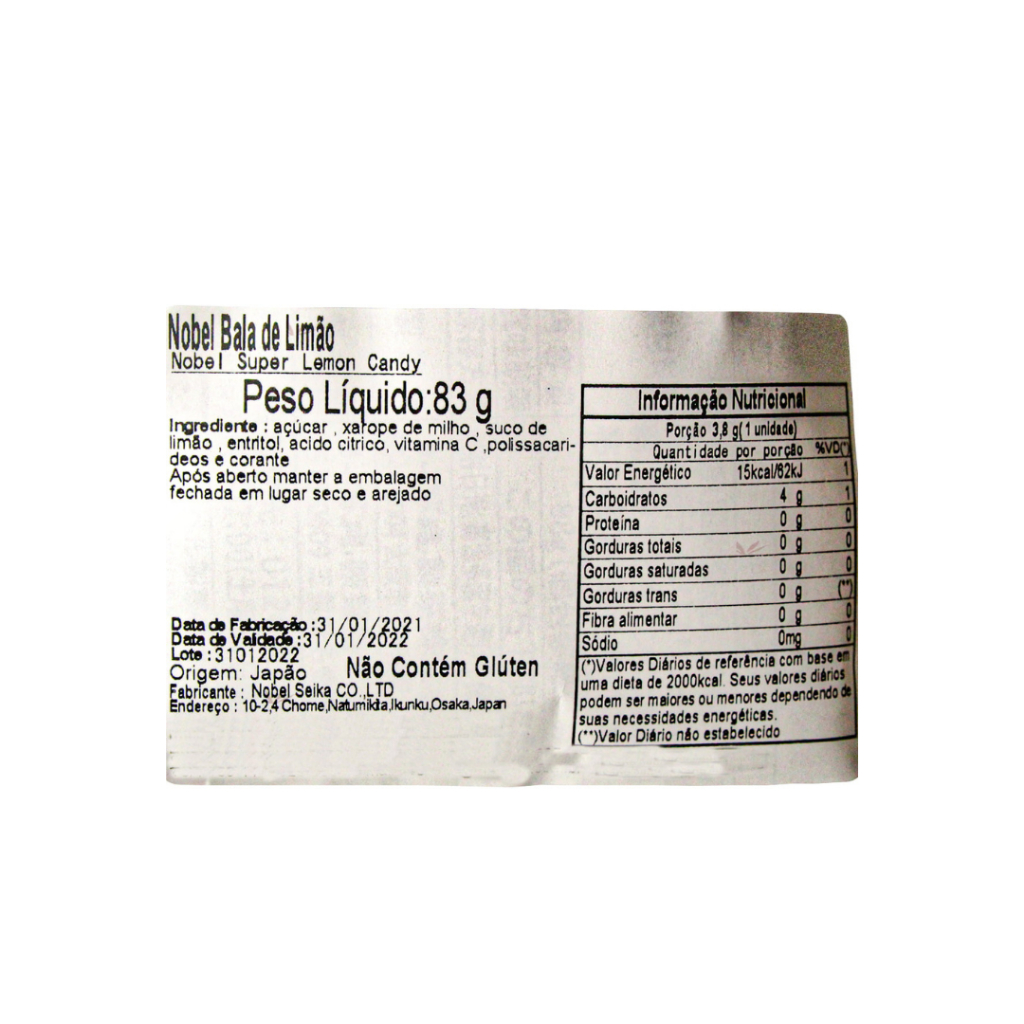 Bala Azeda Super Lemon Nobel a Bala mais azeda do Mundo - Sabor: Limão ...