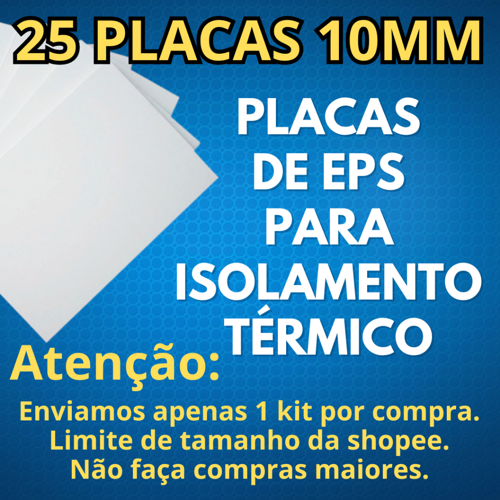 25 placas de isopor antichamas espessura 10mm (1cm) forro térmico ...