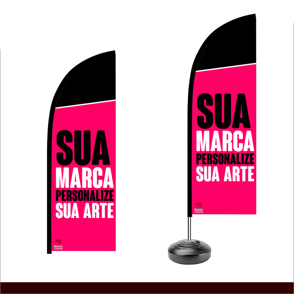 Wind Banner 2 metros Personalizado com sua marca - kit Completo com ...