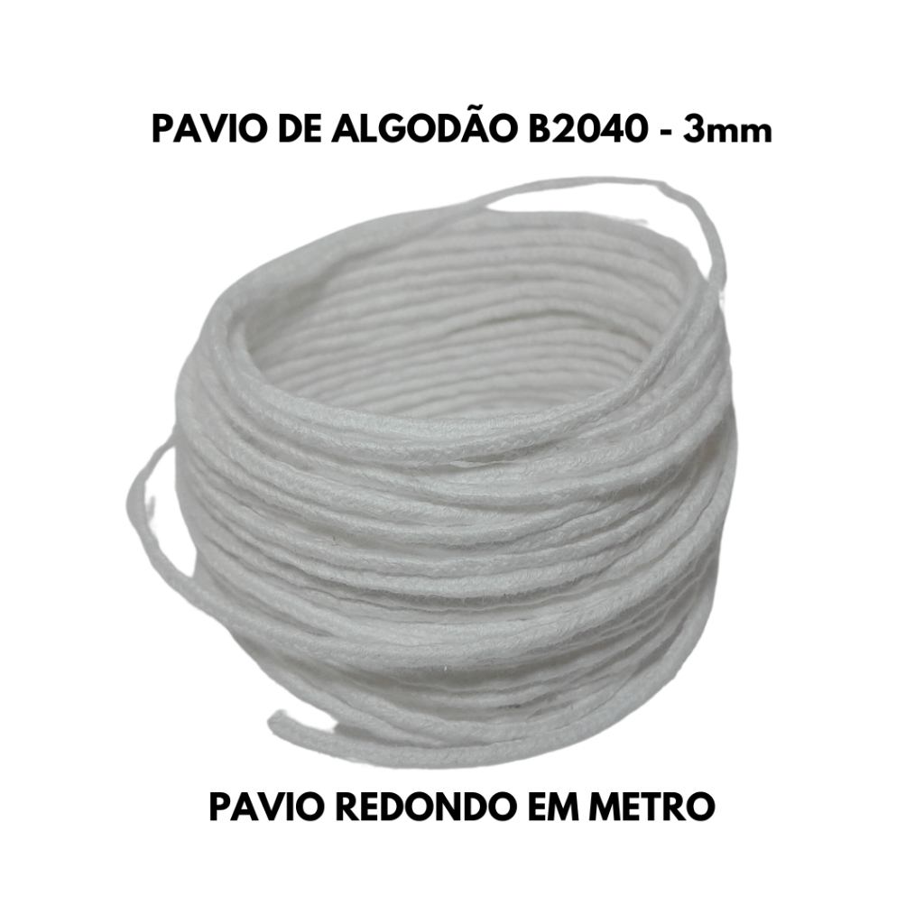 Pavio Para Velas Artesanais e Velas Decorativas 100% Algodão Sem Fio de ...