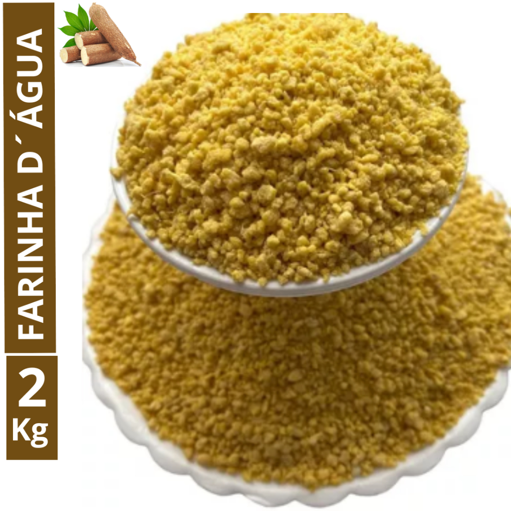 Farinha d´ água do Maranhão 2kg Grosa Pura Amarela Original Puba ou ...