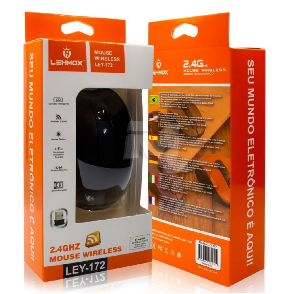 Mouse Sem fio Wireless 2.4Ghz Receptor Usb Lehmox - LEY-172 | Shopee Brasil