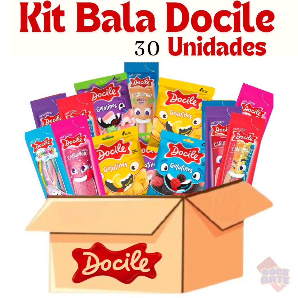 Kit Com 30 - 60 - 70 - 100 Pacotes de Bala Fini / Docile - 15g Sotidos ...