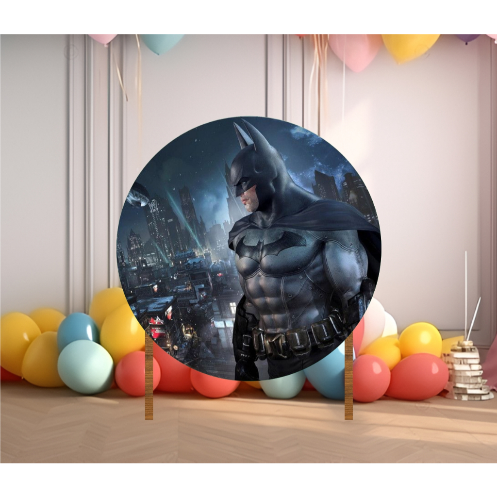 Painel de Festa Redondo Batman Lona fosca | Shopee Brasil