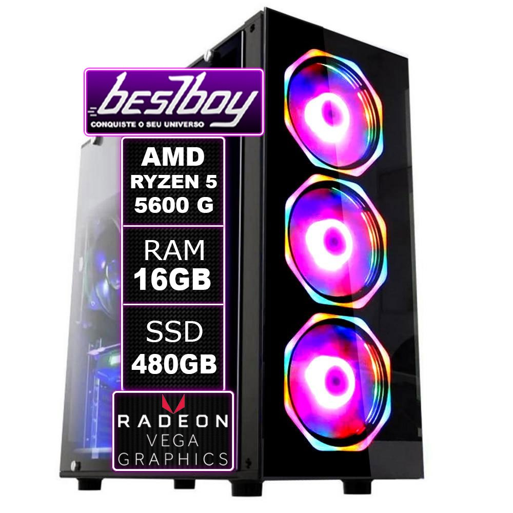 PC GAMER AMD RYZEN 5 5600G RADEON VEGA 7 GRAPHICS 16GB SSD 480GB ...