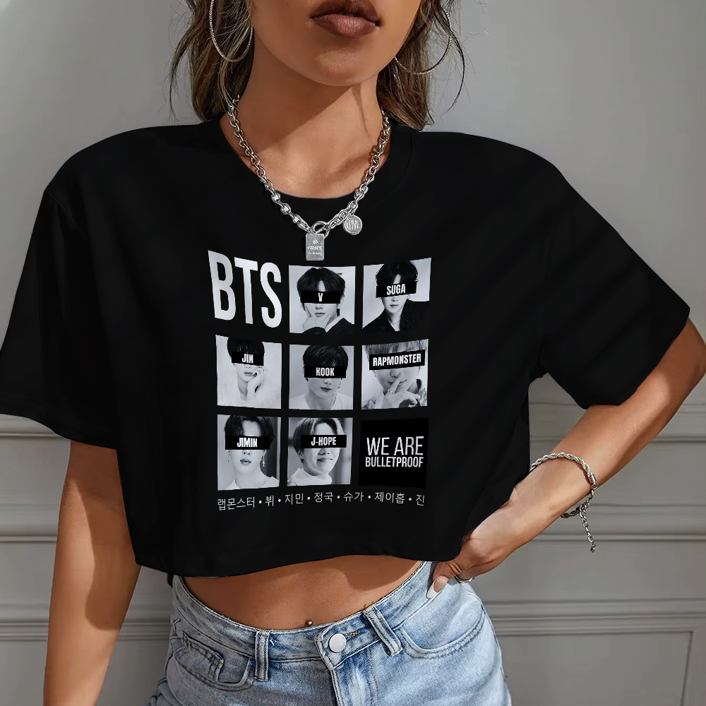 Blusa Cropped Top Estilosa Oversized Feminina Versão Frente E Costas ...