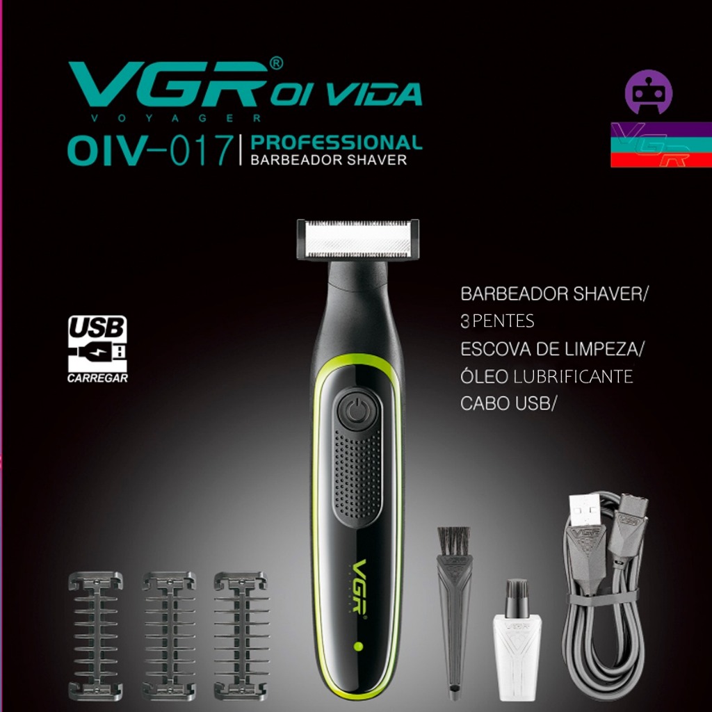 Barbeador Elétrico Profissional V-017 | VGR | Shopee Brasil