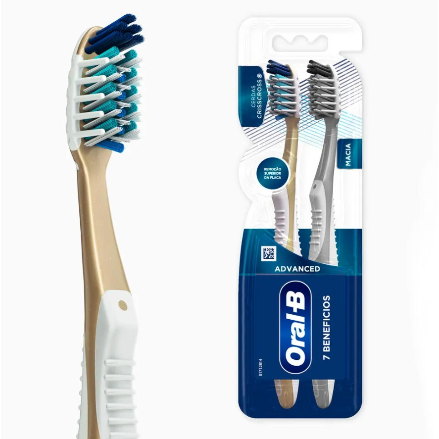 Escova Dental Oral-B Advanced 7 Benefícios 2 Unidades | Shopee Brasil
