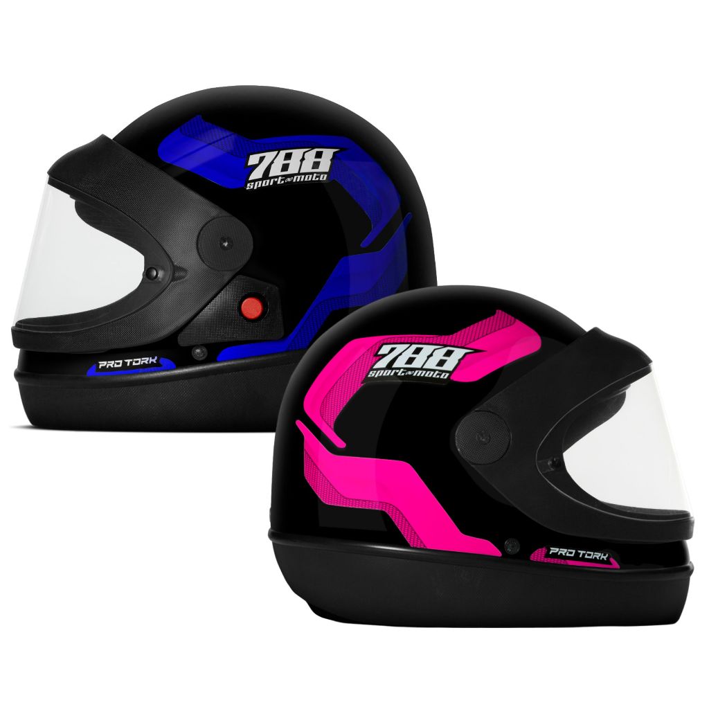 Kit capacete integral sport moto 788 Casal Feminino Masculino | Shopee ...