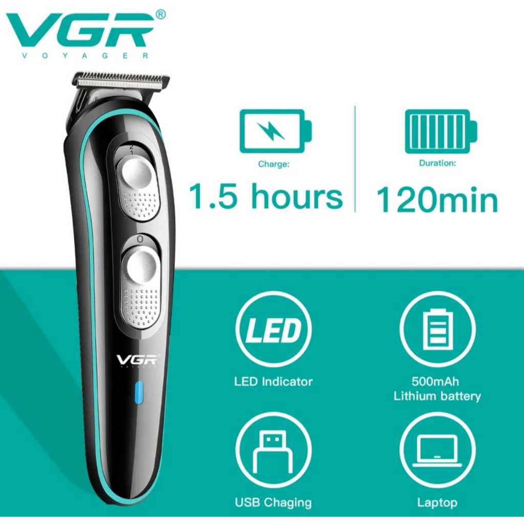 Maquina Profissional Recarregável USB Zero Ajustável Aparador De Cabelo Metal Eletrico Sem Fio ...