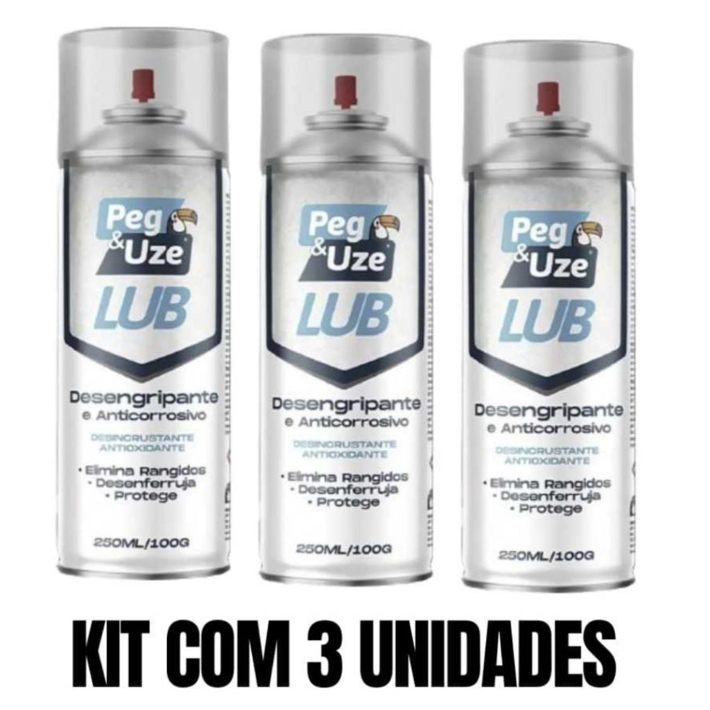 Kit com 3 Desengripante Óleo Lubrificante Antiferrugem Anticorrosivo ...