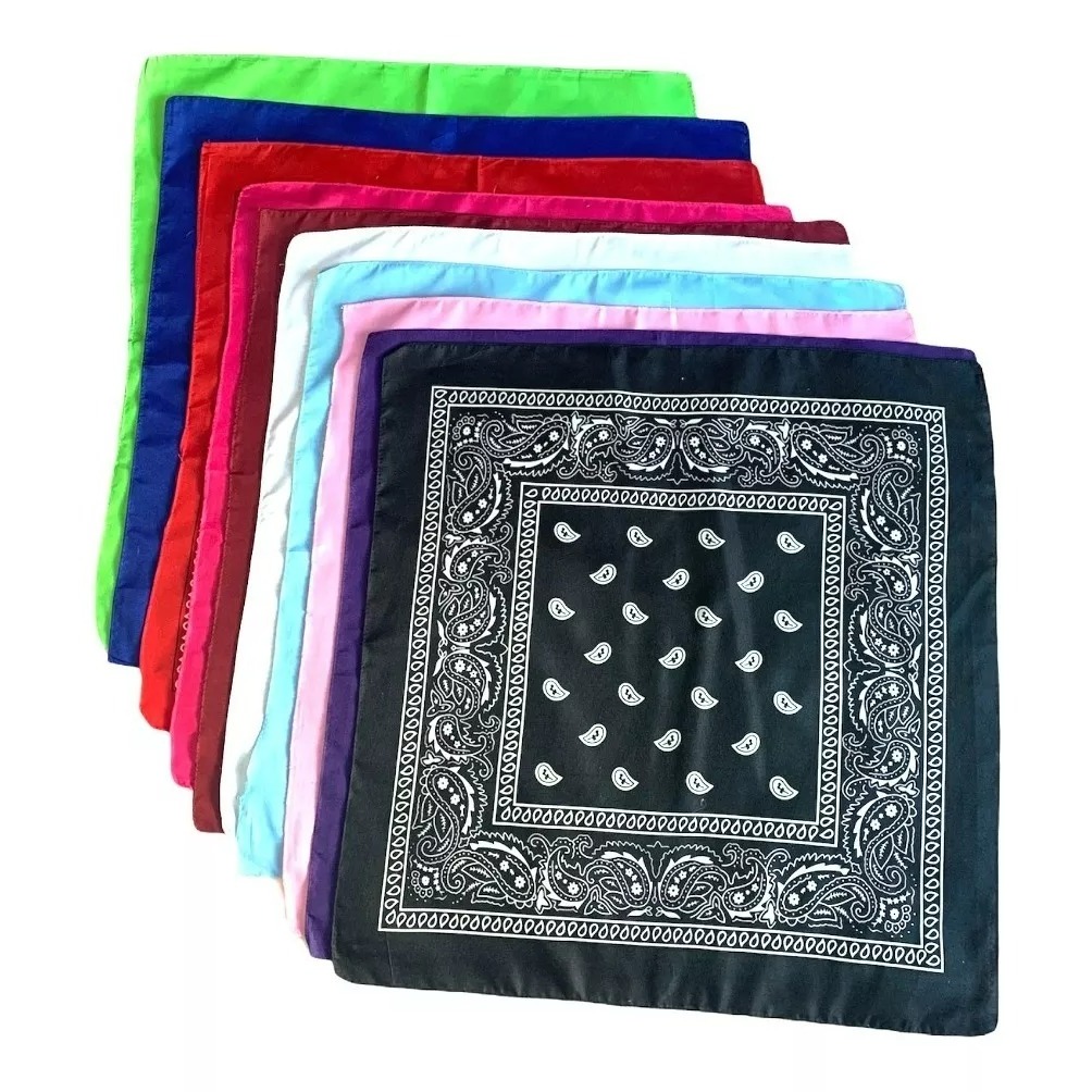 Kit 12 Unidade Bandana Lenço Rock Motoqueiro Cabeça Unid/ Core Bandana ...