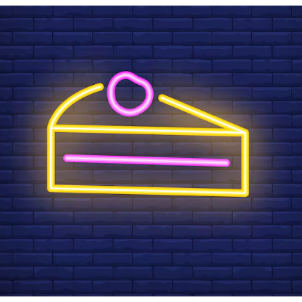 Placa Neon Torta Bolo Fatia Confeitaria Painel Letreiro Decorativo Home ...