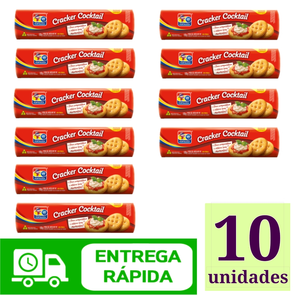 Biscoito Cracker Cocktail Fortaleza 100g - kit 10 UND | Shopee Brasil