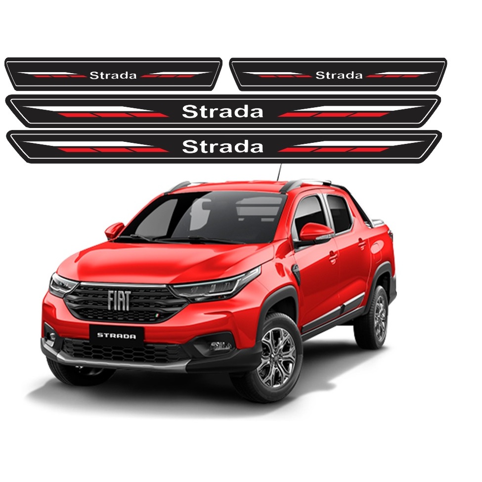 Soleira Adesiva Fiat STRADA- Todos os Anos- Modelo Exclusive Tuning ...