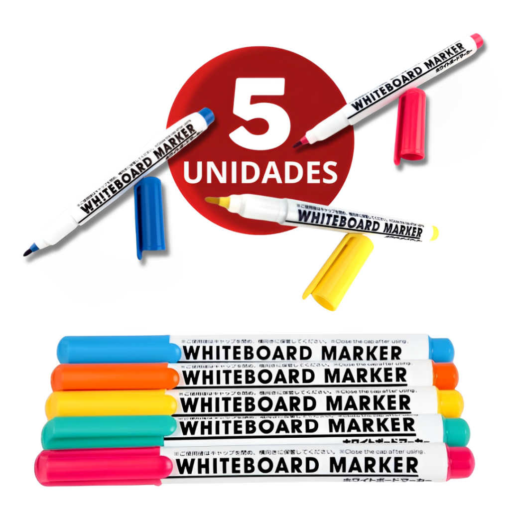 Kit Caneta 0,7mm para Quadro Branco Marcador Colorido de Lousa Canetão ...