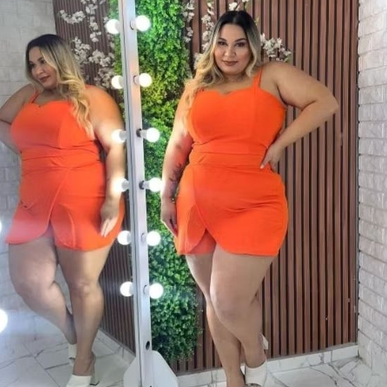 Macaquinho macaquito shorts saia feminino plus size curves tamanhos grandes GG G1 moda blogueira ...