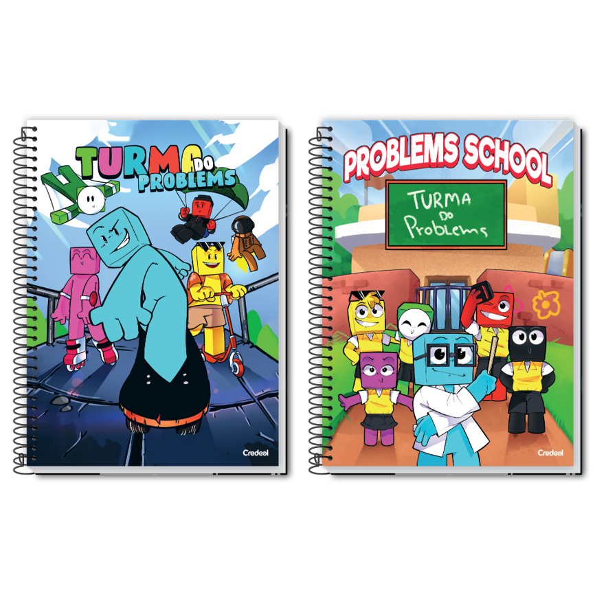 Caderno Universitário Turma do Problems 1 Matéria Espiral Capa Dura 80 Folhas Credeal | Shopee ...