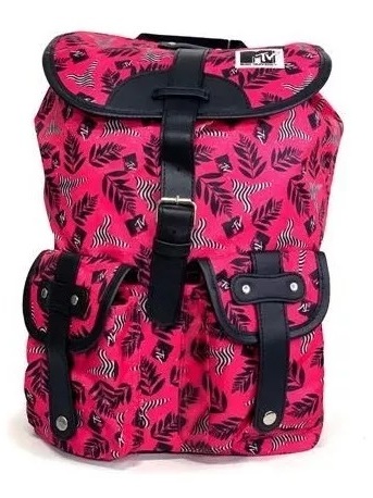 Mochila Escolar Grande Mtv Dmw C/ 2 Bolsos Pink 49045 | Shopee Brasil