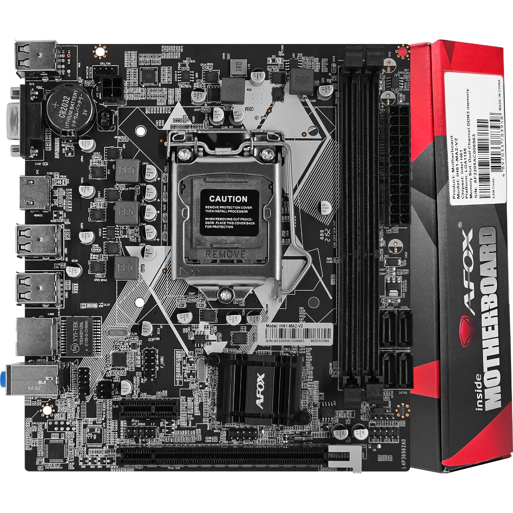 Placa Mãe Afox V2 Intel H61 B75 Soquete LGA 1155 até 16gb DDR3 Slot PCI ...