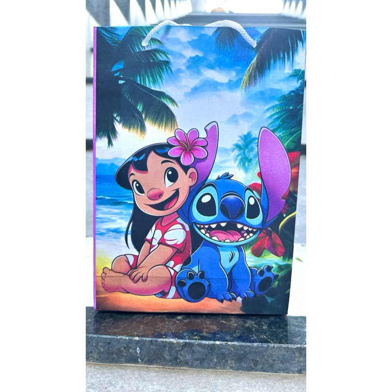 10/30/40/50 unidades de sacola de papel lilo & stitch medinda 24x17cm ...