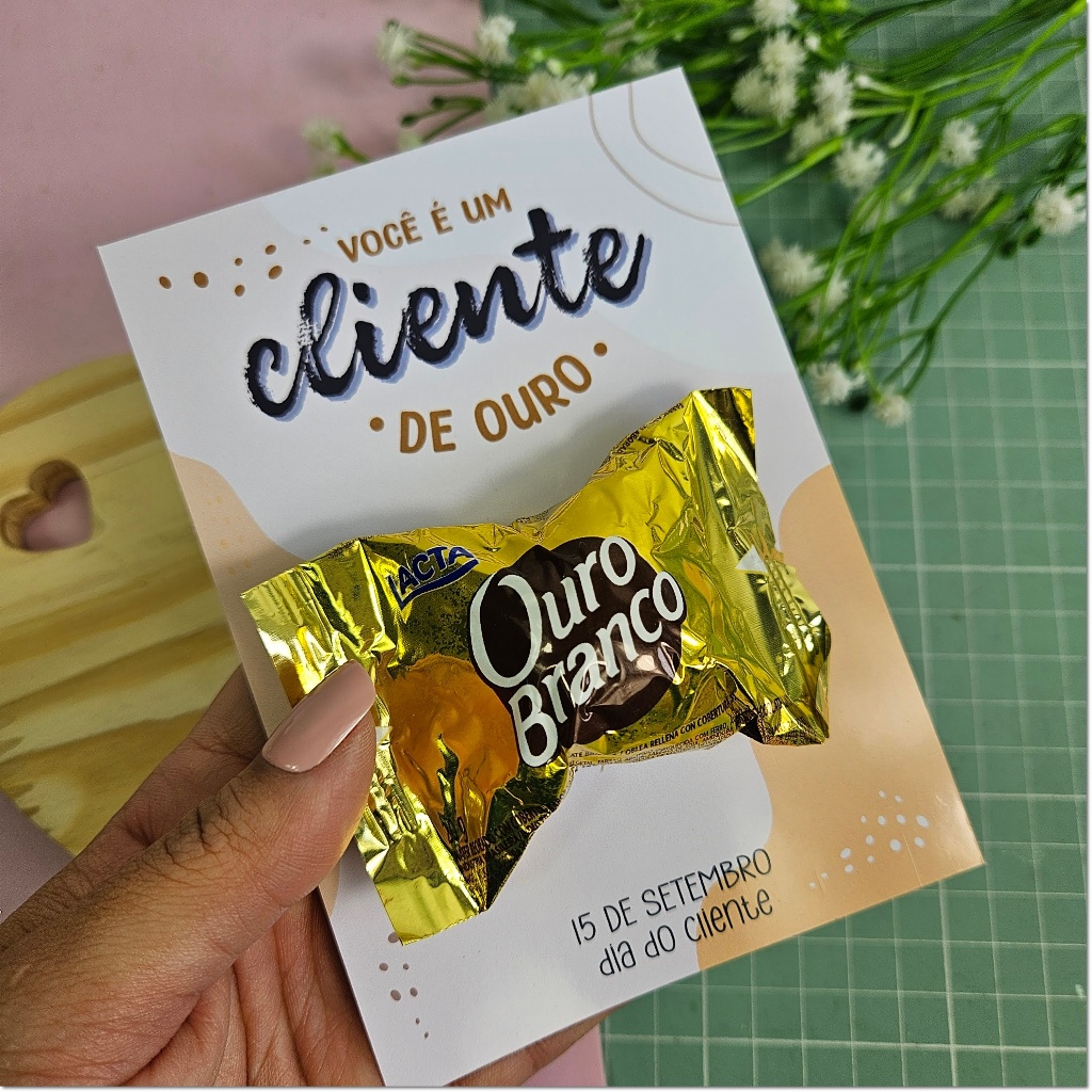 25 cartões para chocolate dia do cliente - Escorrega o Preço