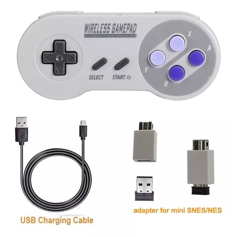 Controle Joystick Snes Mini Classic Sem Fio USB ,PI3 ,windows Pc ...