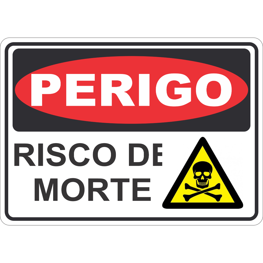 ADESIVO PLACA AVISO SINALIZAÇÃO ATENÇÃO PERIGO RISCO DE MORTE 21X30CM ... ADESIVO PLACA AVISO SINALIZAÇÃO ATENÇÃO PERIGO RISCO DE MORTE 21X30CM ...