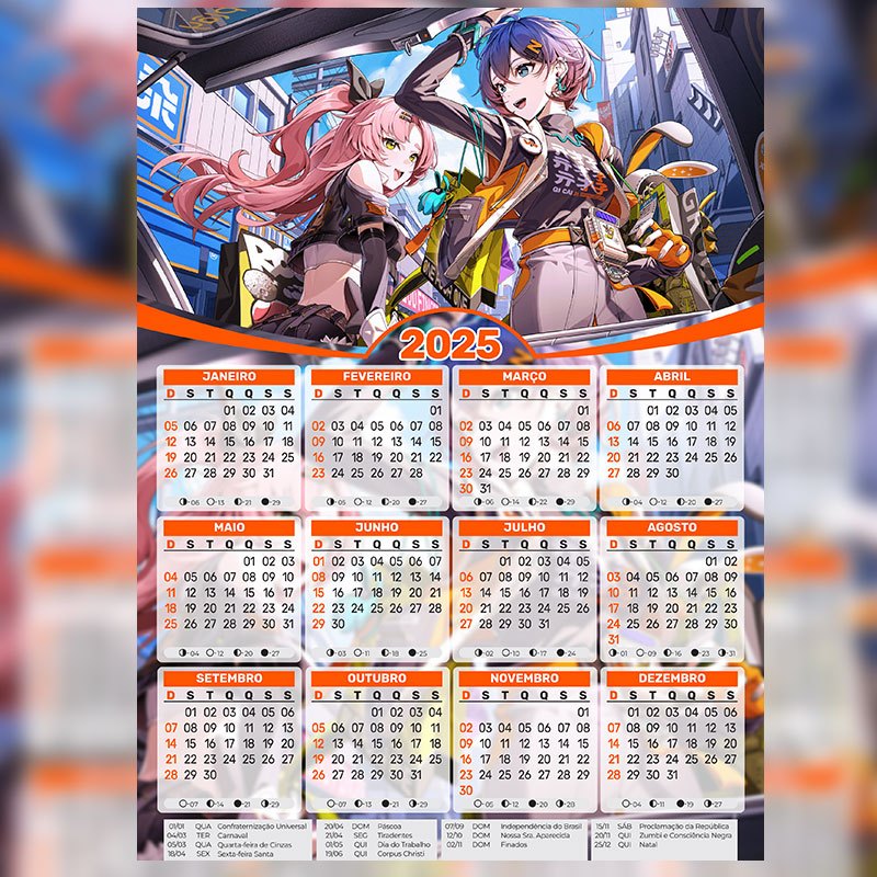 Calendário 2025 - Zenless Zone Zero | Shopee Brasil