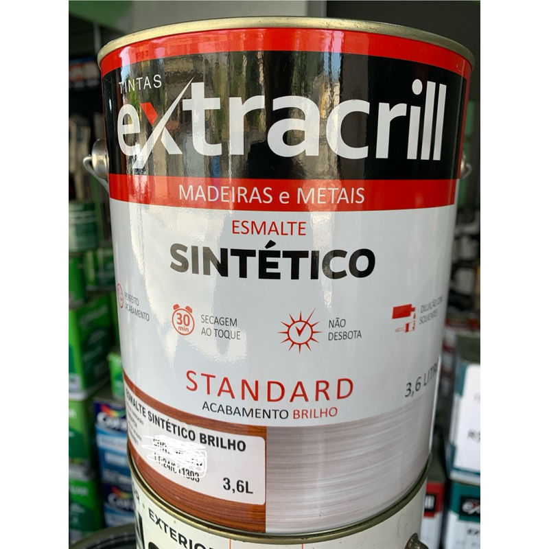 Esmalte Sintético Extracrill 3,6L PRETO (BRILHANTE) | Shopee Brasil