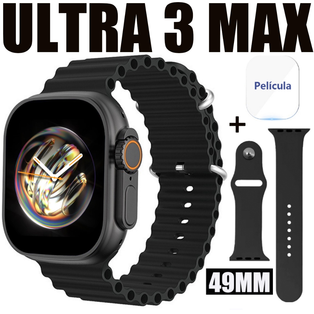 Novo Smartwatch Watch Ultra 3 MAX Série 10 Super Amoled Lançamento 2024 ...