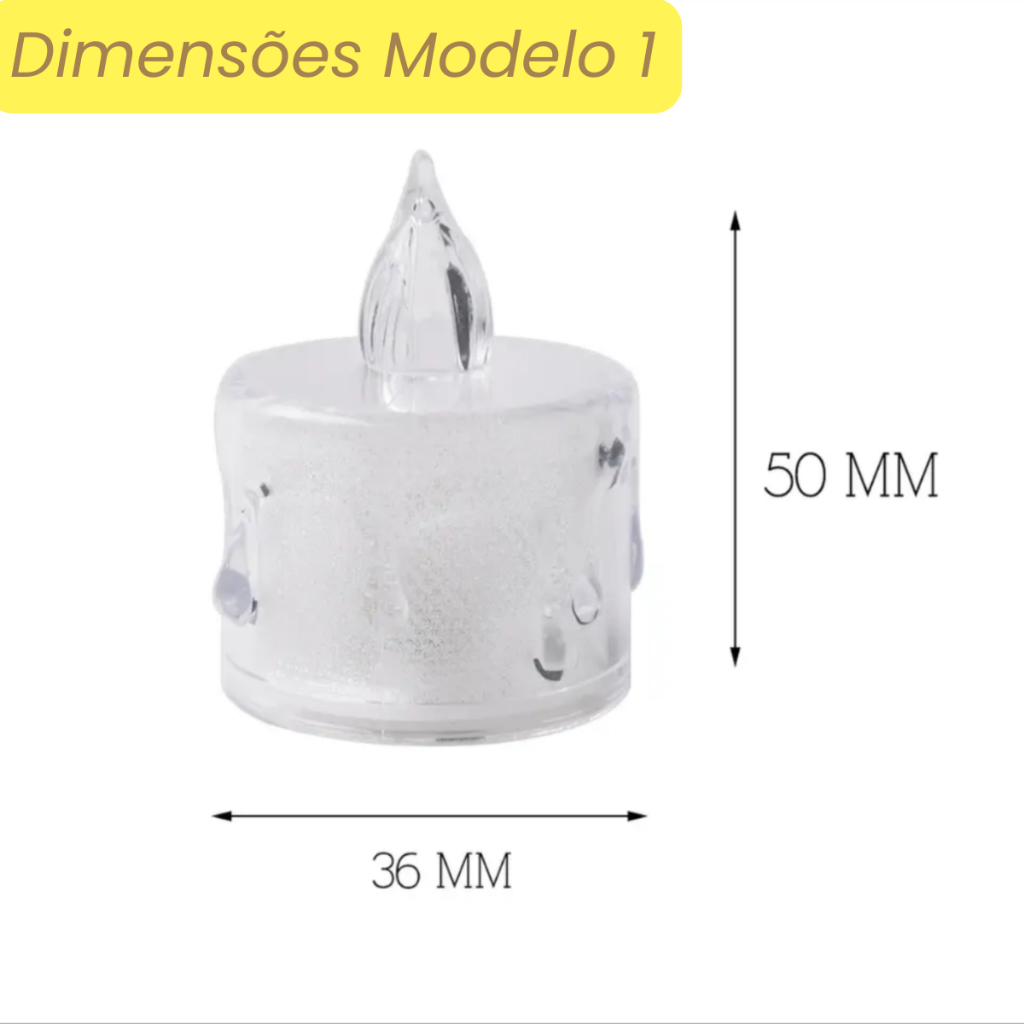 Kit Mini Velas Luz Led Eletrônica Decorativa Cristal Transparente ...