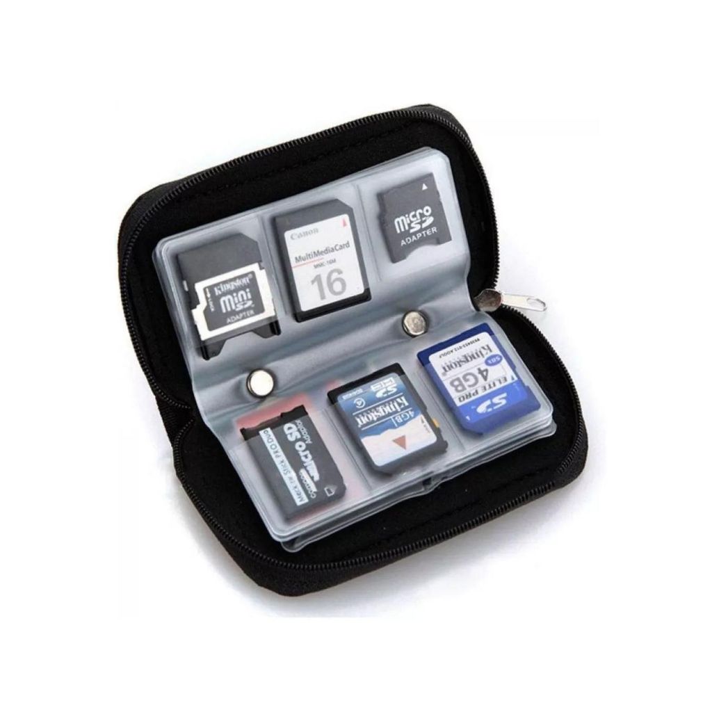 Capa Bolsa Porta Cartão De Memória Sd, Sdhc, Micro,cf Preto [ Código ...