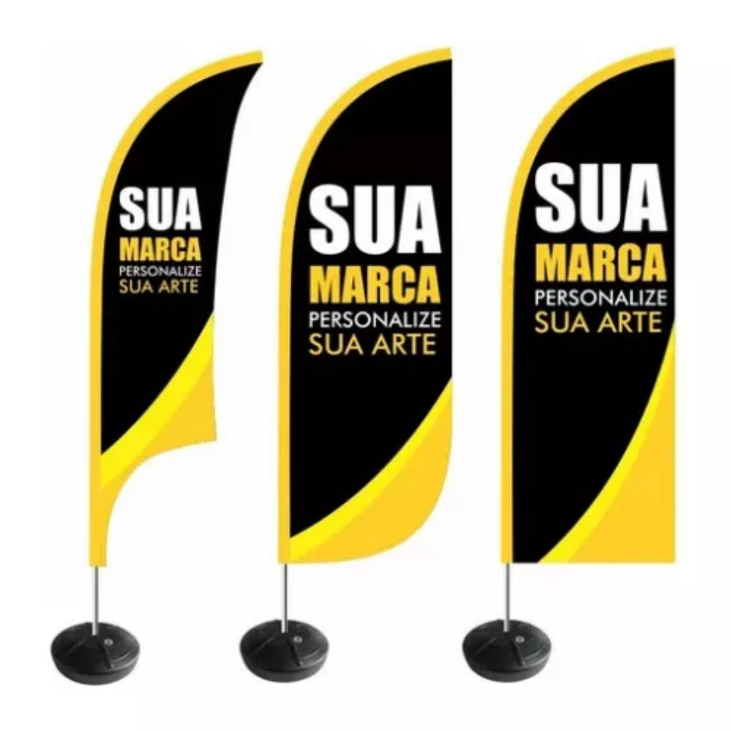 WIND BANNER KIT BANDEIRA DUPLA FACE COMPLETO PERSONALIZADO 1.75mts / 2 ...
