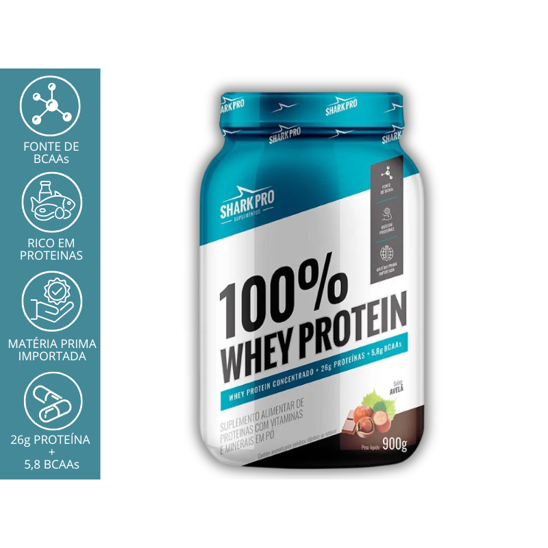 100% WHEY PROTEIN POTE 900G - SHARK PRO | Shopee Brasil