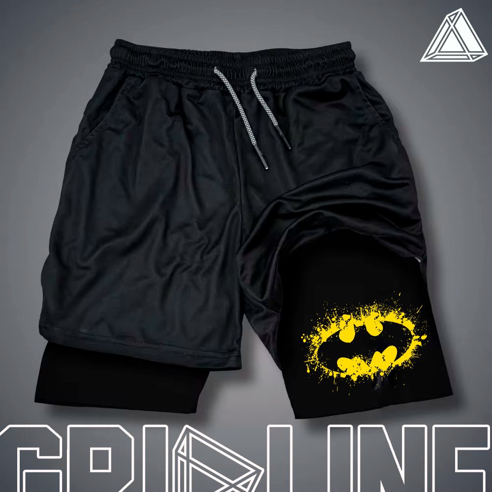 Short Compressão 2 em 1 Dry-Fit Batman Logo Gym Academia Treino ...