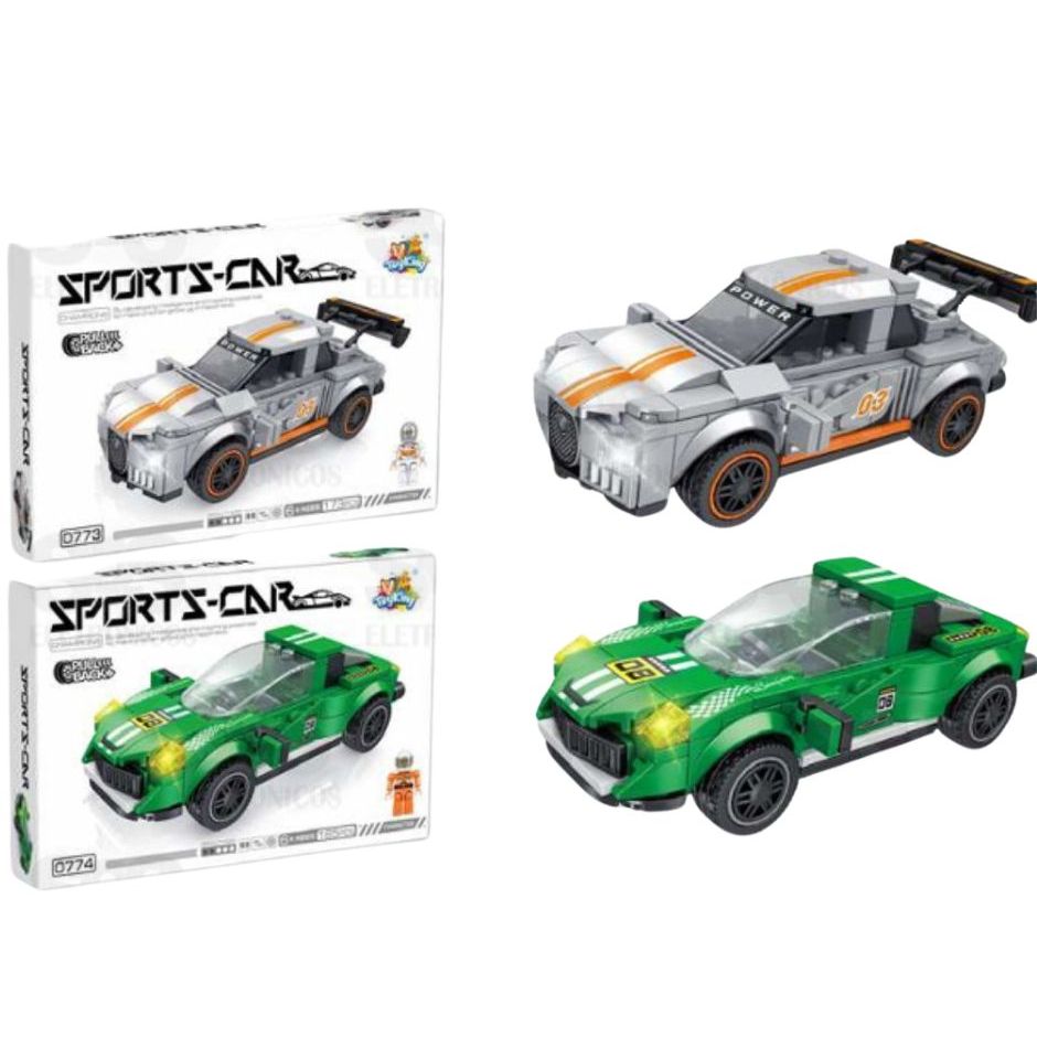 Bloco de Montar Sport Car, carrinho Grande Modelos Sortidos Toy King ...