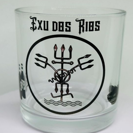 COPO DE WISKY E BEBIDAS EXÚ DOS RIOS UMBANDA QUIMBANDA CANDOMBLÉ 260ML ...