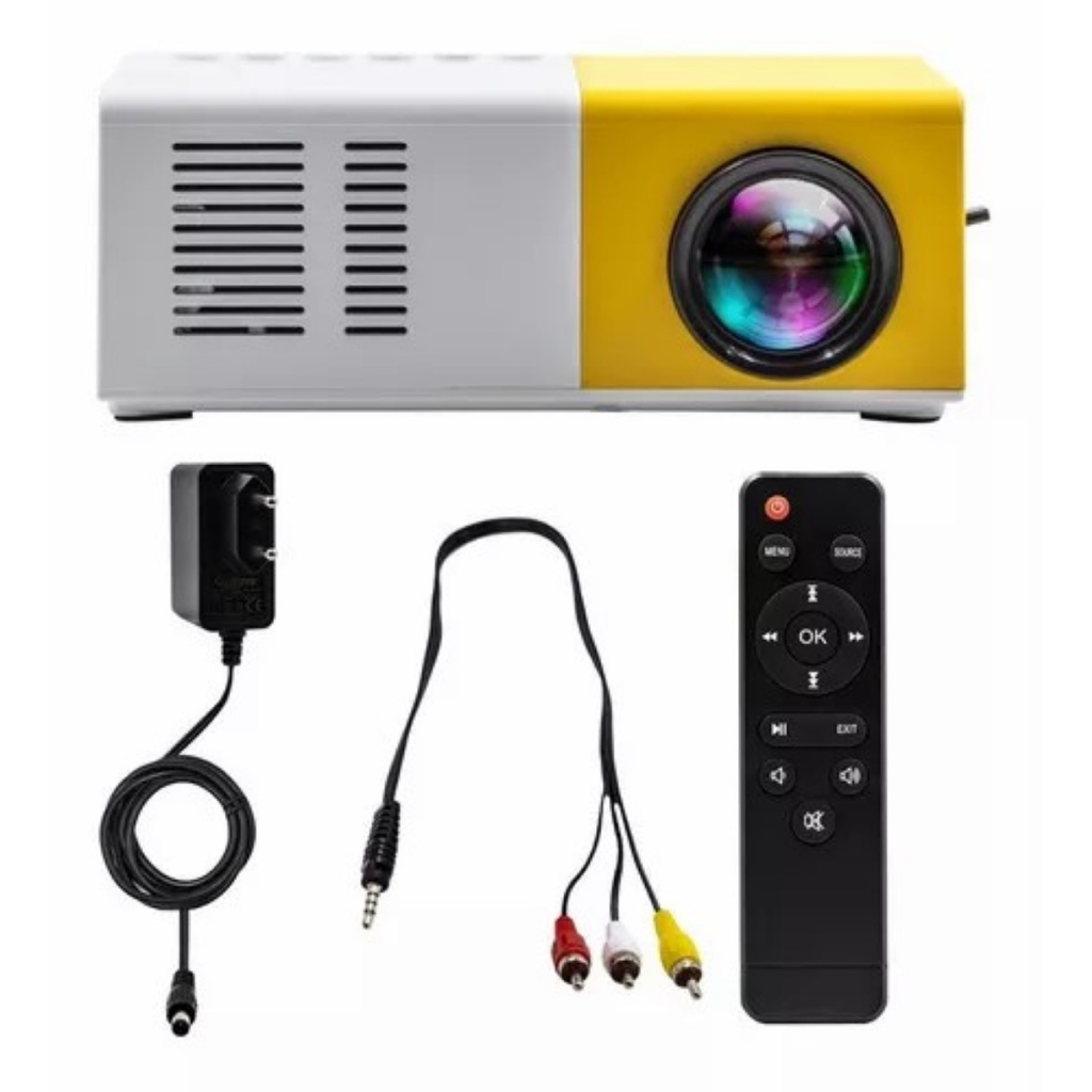 Mini Projetor Portátil Led Hd 600 Lumens Usb-hdmi-sd Amarelo 110-220v | Shopee Brasil