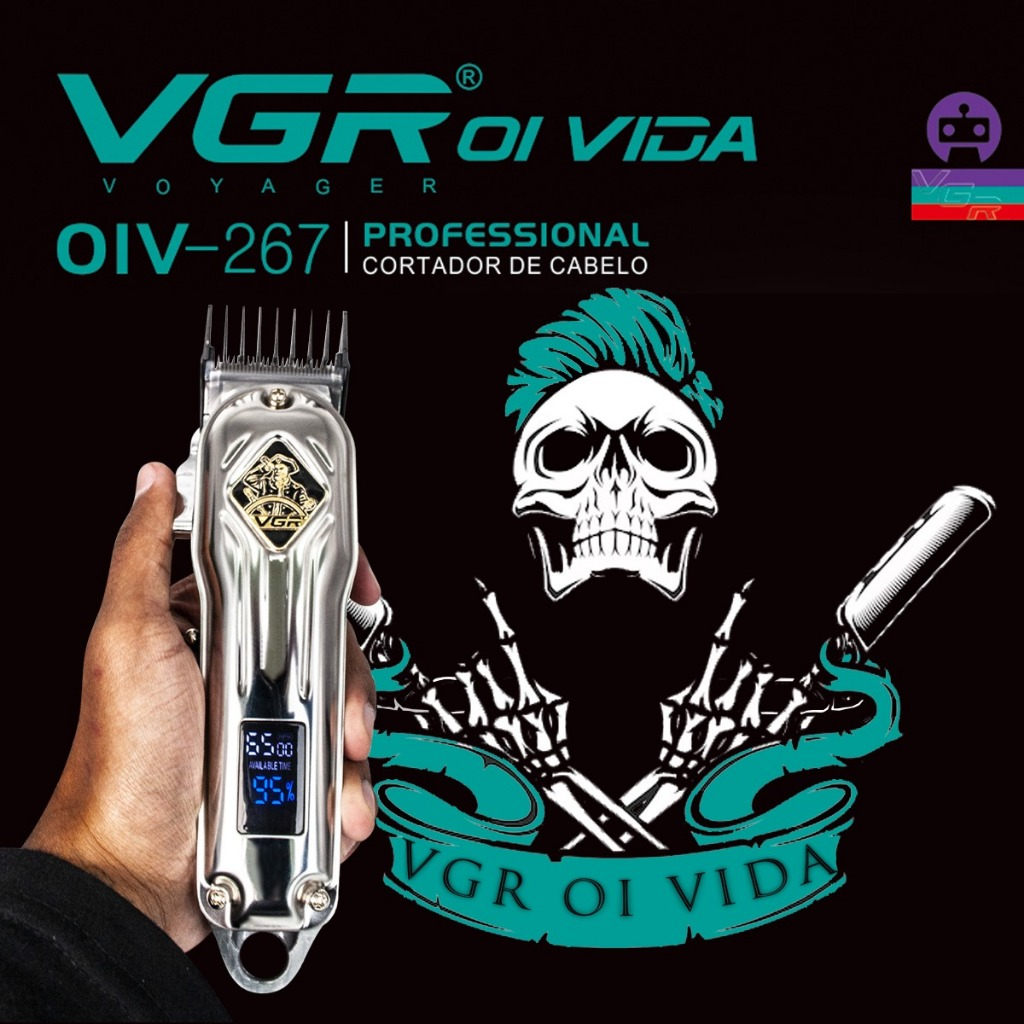 Máquina de Cortar Cabelo Profissional V-267 | VGR | Shopee Brasil