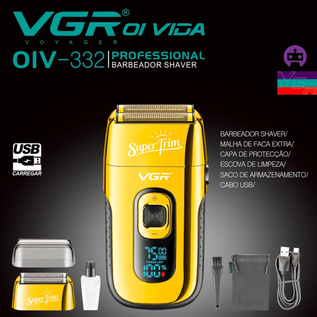 Barbeador Elétrico Profissional V-332 | VGR | Shopee Brasil