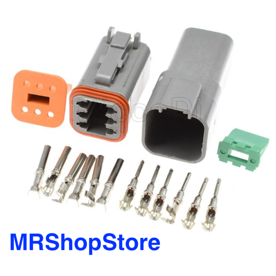 Conector Deutsch 6 Vias Macho E Fêmea Dt04-6p E Dt06-6s | Shopee Brasil