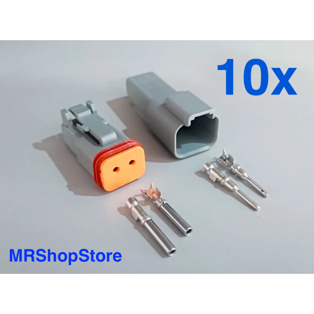 Conector Deutsch 2vias (10 Macho 10 Fêmea) Dt04-2p E Dt06-2s | Shopee Brasil