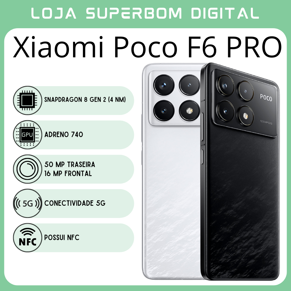 Celular Xiaomi POCO F6 PRO | Câmera 50MP , Processador Qualcomm SM8550-AB Snapdragon 8 Gen 2 (4 ...