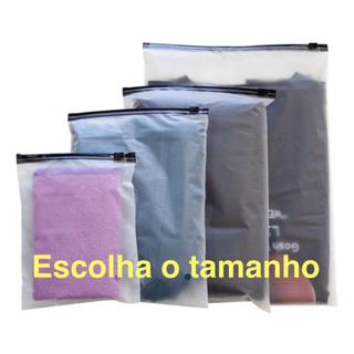 Saco Transparente Com Ziper Fosco Para Roupa com 50 Unidades | Shopee ...