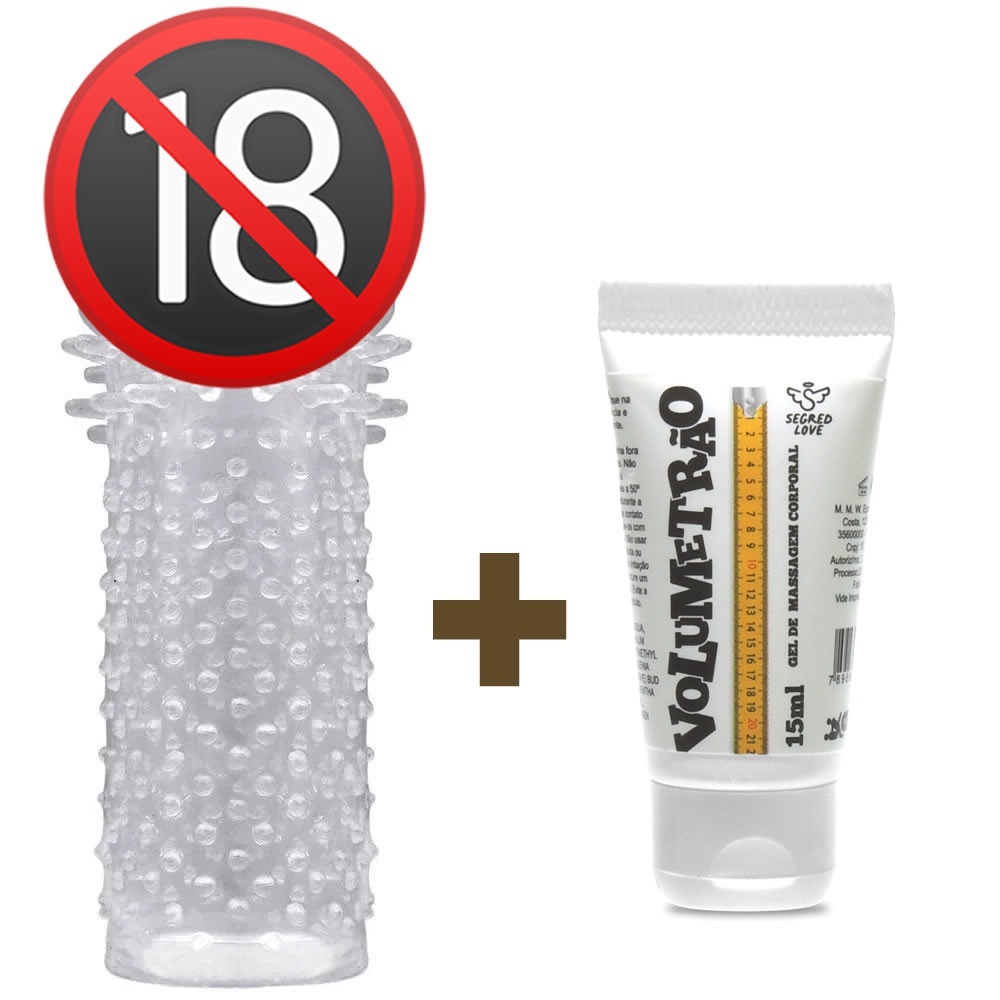 KIT Capa Peniana + Volumetrão Gel Aumenta Pênis e Retarda Ejaculação ...