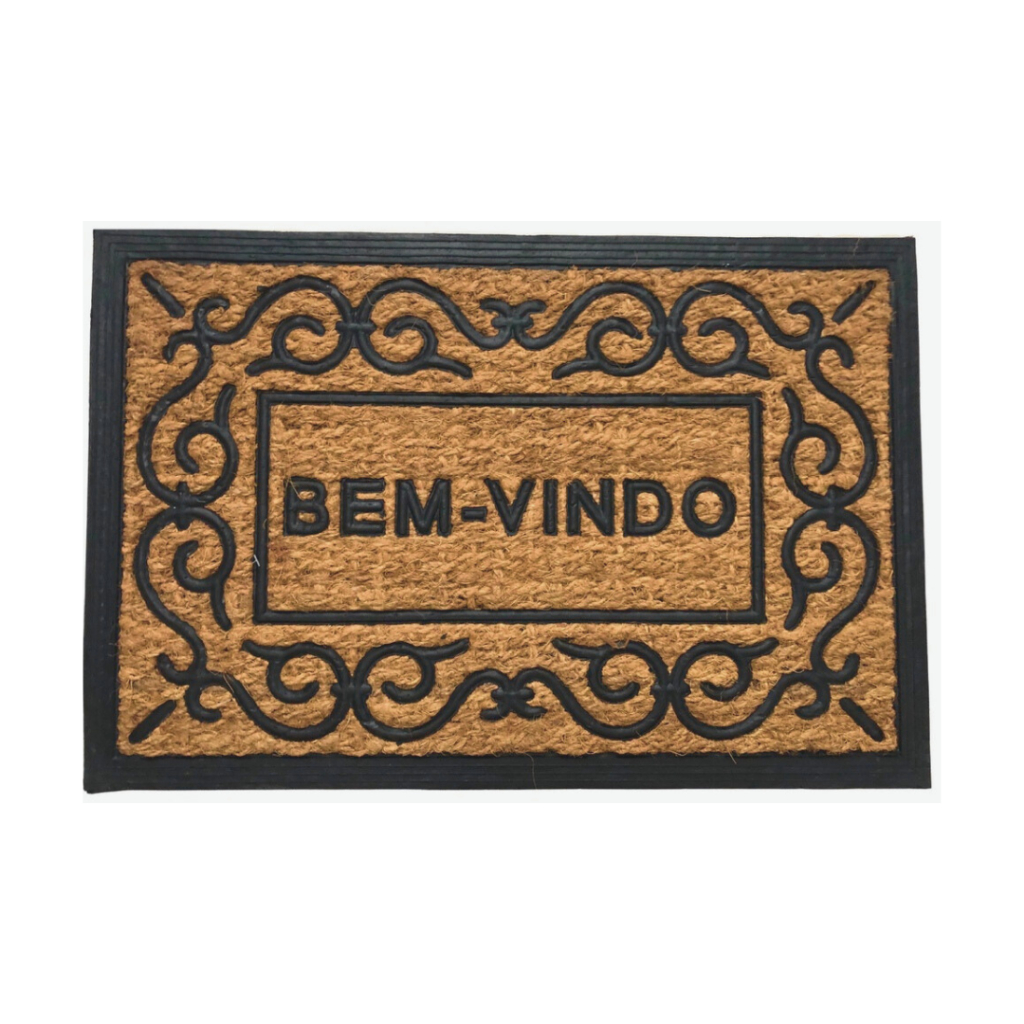 Capacho De Porta Entrada Fibra De Coco Tapete Bem Vindo Base ...